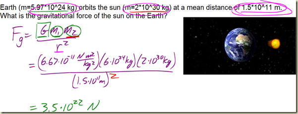 Sample Gravity Problems - Regents Physics